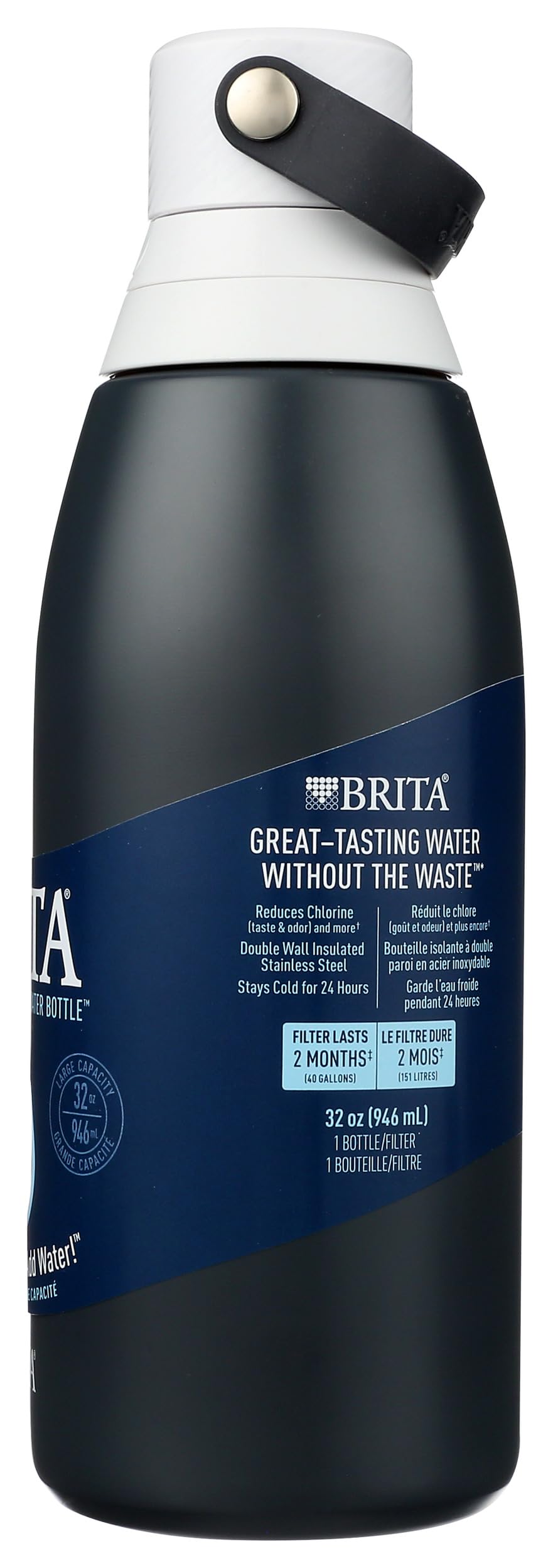 BRITA Stainless Steel Water Bottle with Filter Carbon 32oz, 1 EA