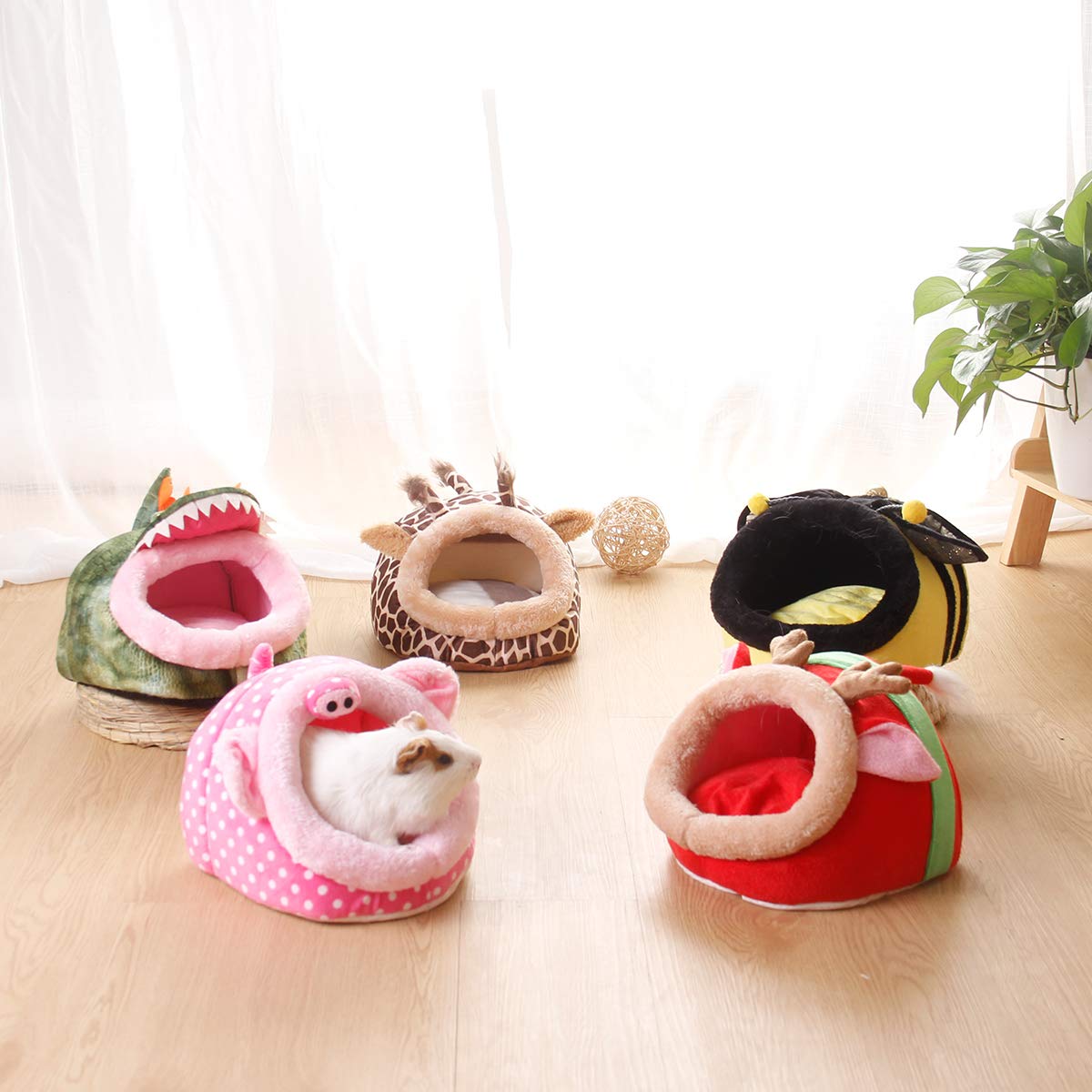 LEFTSTARER Guinea Pig Rat Bed and Hideout for Ferret Hedgehog Sleep and Hide, Hamster Small Pet Animals Supplies Toy Cage Accessories Nest