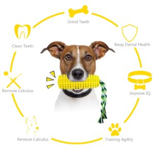 Sumind Dog Chew Toys Squeaky Puppy Toothbrush Clean Teeth Interactive Corn Cob Toys Dog Toys Aggressive Chewers Small Medium Large Breed for Training and Cleaning Teeth