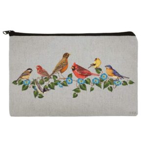 songbirds and flowers cardinal pencil pen organizer zipper pouch case