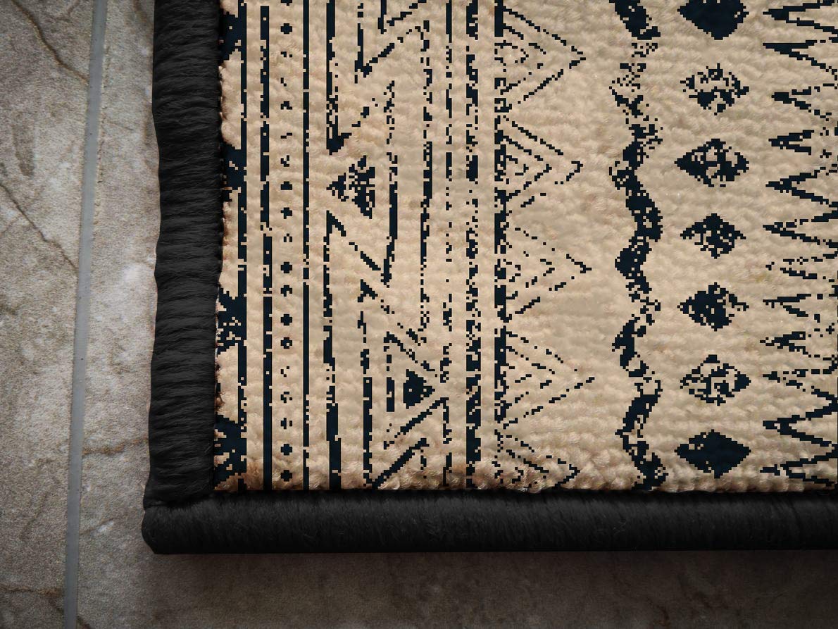 DEERLUX Boho Living Room Area Rug with Nonslip Backing, Bohemian Tribal Print Pattern, 2.5 x 6.5 Ft Runner