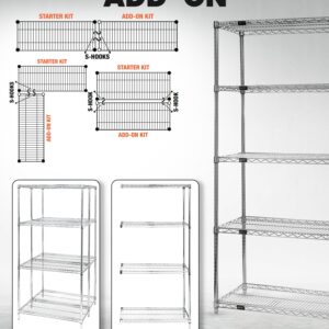 Quantum Storage Systems WR74-2436GY Wire Shelving 4 Shelf Wire Starter Units, 24" x 36" x 74", Gray Epoxy