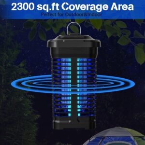 Bug Zapper Indoor Outdoor, 4300V 18W Electric Mosquito Killer, Mosquito Trap Fly Zapper Insect Killer with Light Sensor for Home, Garden, Backyard, Patio, Camping, 2300 Sq. Ft Coverage