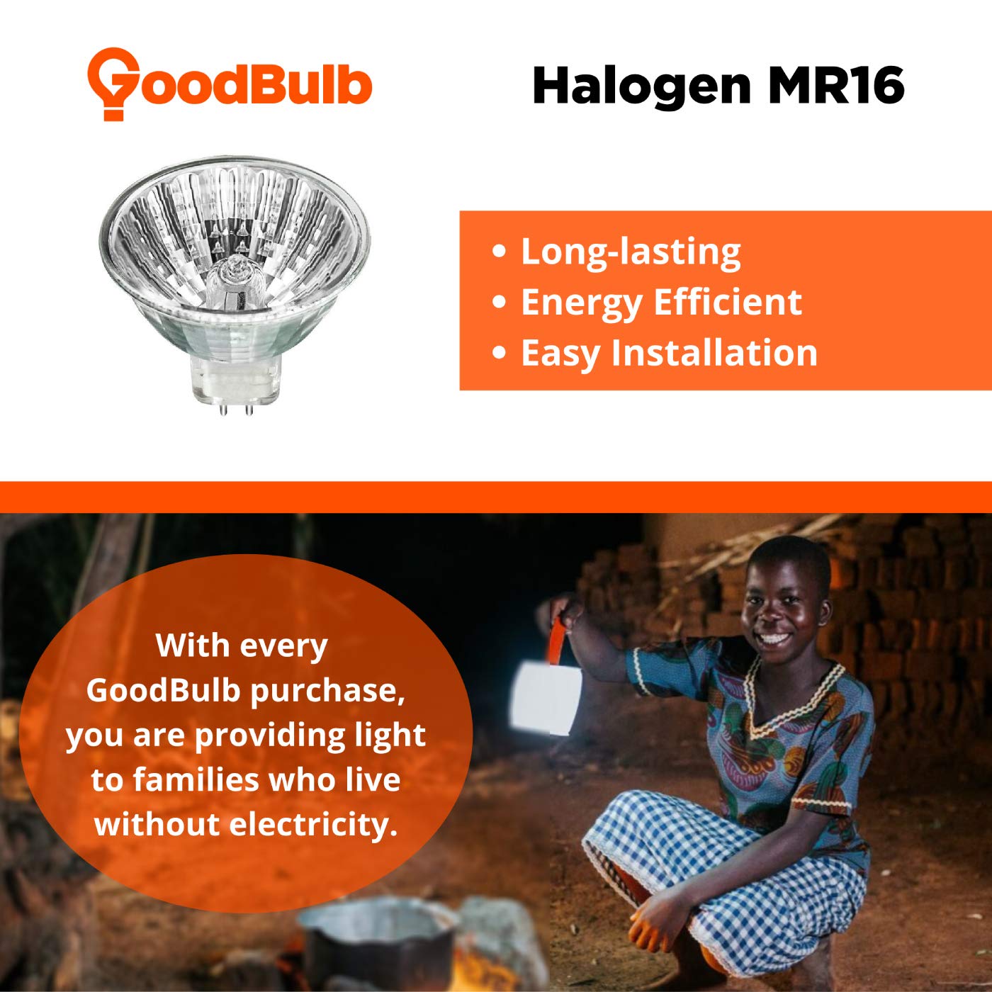 GoodBulb 50-Watt Halogen MR16 Light Bulb | GU5.3 Base 24V ANSI Code FNV | 3000K Soft White Color | Clear Finish | 2000 Life Hours | Pack of 10 Bulbs