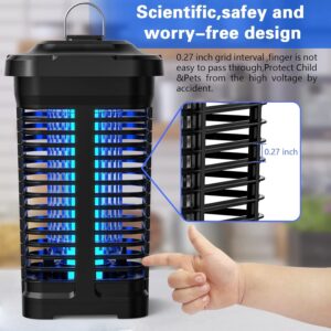 Bug Zapper Indoor Outdoor, 4300V 18W Electric Mosquito Killer, Mosquito Trap Fly Zapper Insect Killer with Light Sensor for Home, Garden, Backyard, Patio, Camping, 2300 Sq. Ft Coverage