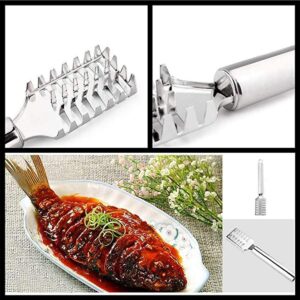 Fantasyon 4 Pieces Fish Scales Remover Stainless Steel Kitchen Fish Scaler Fish Skin Graters Cleaning Peeler Scaler Scraper with Bottle Opener for Kitchen Fish Scales Skin Removing Peeling Tools