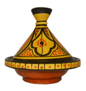 moroccan handmade serving tagine exquisite ceramic vivid colors original 6.9 inches in diameter