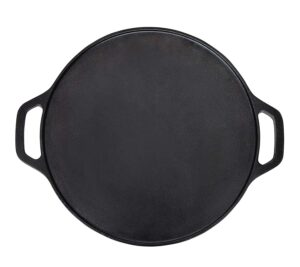 highkind pre-seasoned cast iron dosa tawa with premium extra coating (12 inches) perfect for cooking on gas, induction and electric cooktops,black