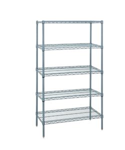 quantum storage systems wr54-1236gy-5 wire shelving 5 shelf starter units, 12" x 36" x 54", gray epoxy