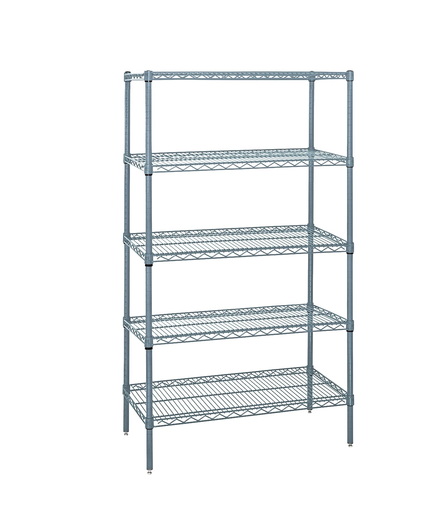 Quantum Storage Systems WR54-1236GY-5 Wire Shelving 5 Shelf Starter Units, 12" x 36" x 54", Gray Epoxy