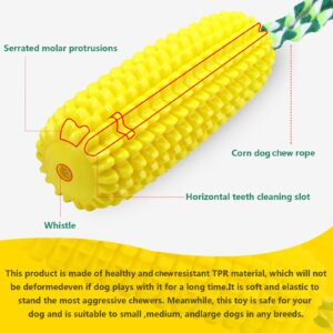 Sumind Dog Chew Toys Squeaky Puppy Toothbrush Clean Teeth Interactive Corn Cob Toys Dog Toys Aggressive Chewers Small Medium Large Breed for Training and Cleaning Teeth