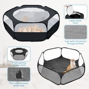 XIRGS Small Animal Playpen, Pet Playpen for Cat/Rabbit/Hamster/Guinea Pig/Bunny/Ferret/Kitten Toys Chick Brooder Box Cage Tent Pop Up Play Pen with Cover, Portable Play Yard Indoor Outdoor Waterproof