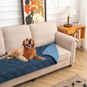 sunnytex waterproof & reversible dog bed cover sofa, couch cover furniture protector for pets,(30 * 70", blue+light blue)