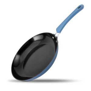 nutrichef 8'' durable small fry pan-non-stick high-qualified cookware, induction ptfe/pfoa/pfos-free heat resistant lacquer kitchen ware, compatible with model: nccw11bd, one size, blue, large, black