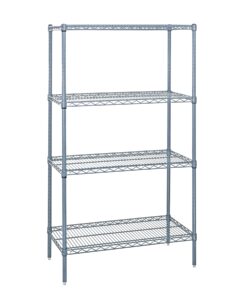 quantum storage systems wr74-2436gy wire shelving 4 shelf wire starter units, 24" x 36" x 74", gray epoxy