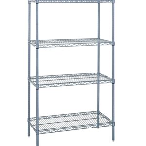 Quantum Storage Systems WR74-2436GY Wire Shelving 4 Shelf Wire Starter Units, 24" x 36" x 74", Gray Epoxy