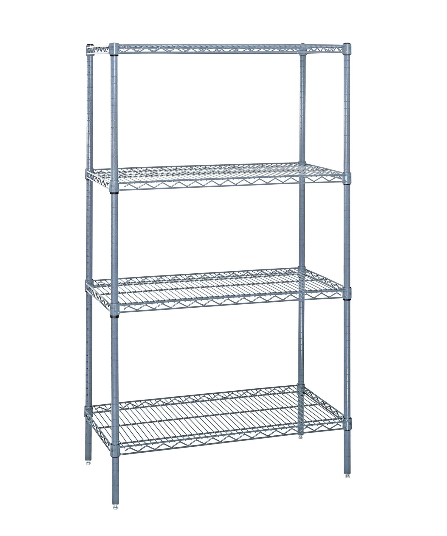 Quantum Storage Systems WR74-2436GY Wire Shelving 4 Shelf Wire Starter Units, 24" x 36" x 74", Gray Epoxy