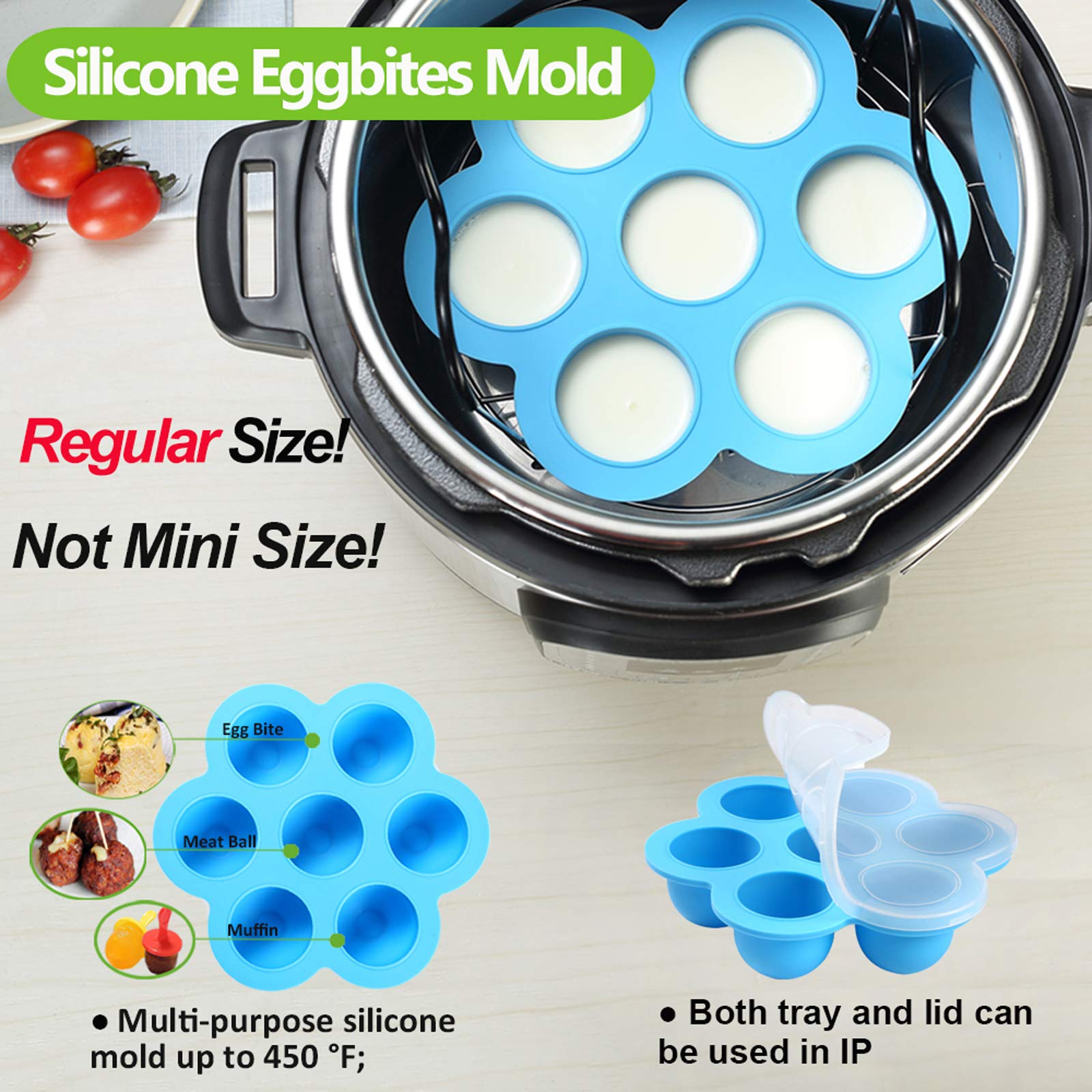 Pressure Cooker Accessories Compatible with Instant Pot 6 Qt - Steamer Basket, Silicone Sealing Rings, Springform Pan, Glass Lid, Egg Bites Mold, Egg Steamer Rack and More