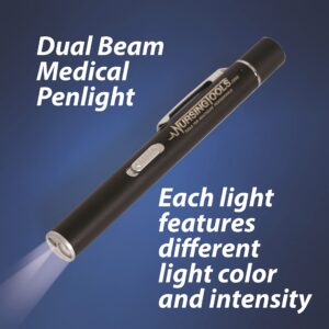 Dual Beam Penlight for Nurses, Students & Medical Doctors - USB LED Rechargeable w/Pupil Gauge & 4 cm Measurements