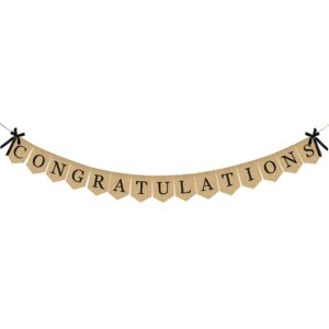 congratulations burlap banner - 2024 graduation party decorations - rustic congratulations banner for graduation wedding anniversary retirement birthday party supplies - 2024 grad decorations