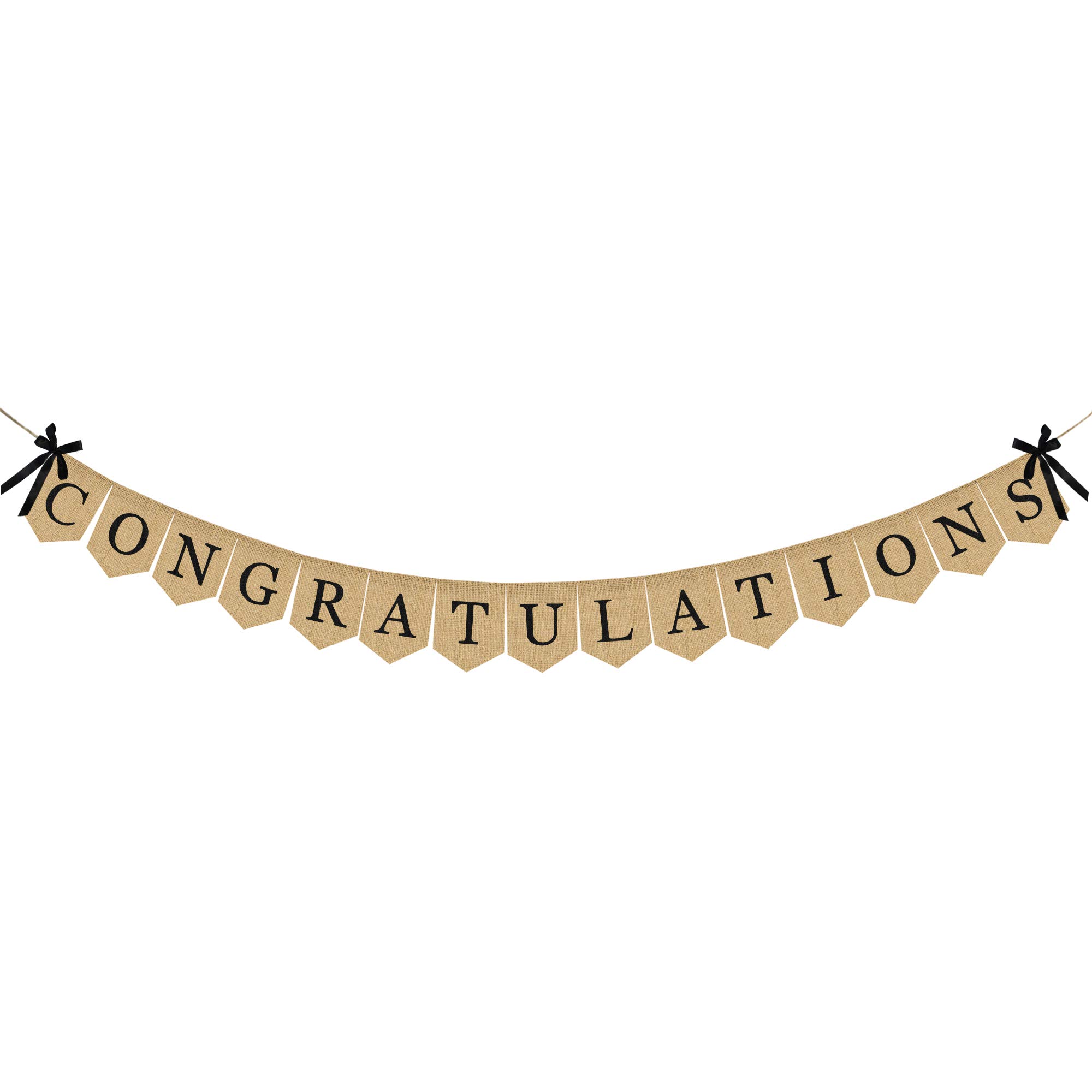 Congratulations Burlap Banner - 2024 Graduation Party Decorations - Rustic Congratulations Banner for Graduation Wedding Anniversary Retirement Birthday Party Supplies - 2024 Grad Decorations