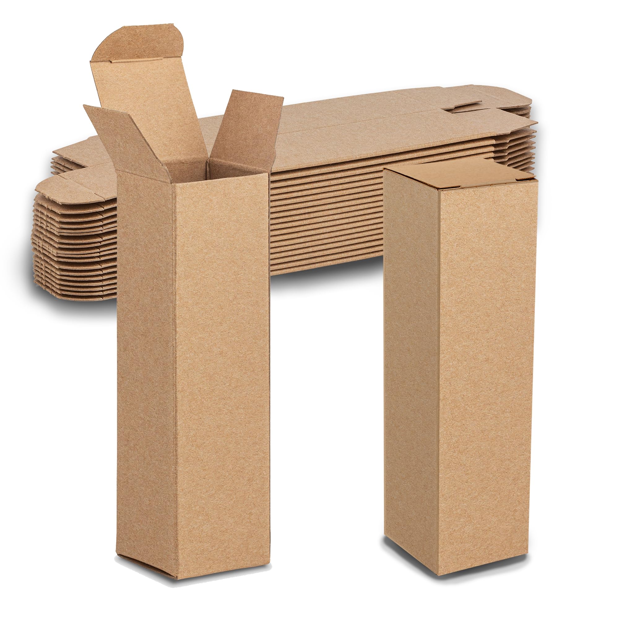 MT Products Tuck Top Small Kraft Paperboard Gift Box Perfect Packaging for Any Occasions Easily Assembles 2 in x 2 in x 7 in (30 Pieces) - Made in the USA