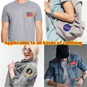 Space Shuttle Patches,NASA Patches,bfuee Apoll Patches,US Flag Patches for Hats,Jackets,Shirts,Vests, Shoes, Jeans 8 Pieces