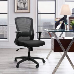 VigorPow Mesh Office Chair Ergonomic Mid Back Swivel Black Computer Desk Chair with Adjustable Height Lumbar Support Office Task Chair