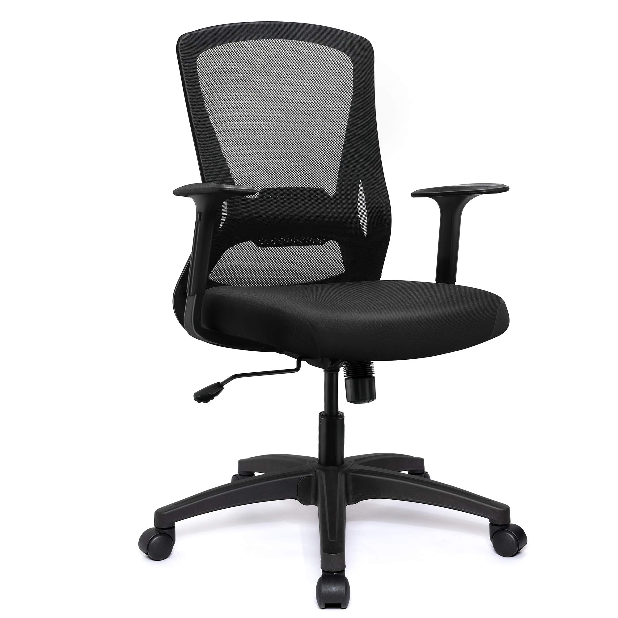 VigorPow Mesh Office Chair Ergonomic Mid Back Swivel Black Computer Desk Chair with Adjustable Height Lumbar Support Office Task Chair