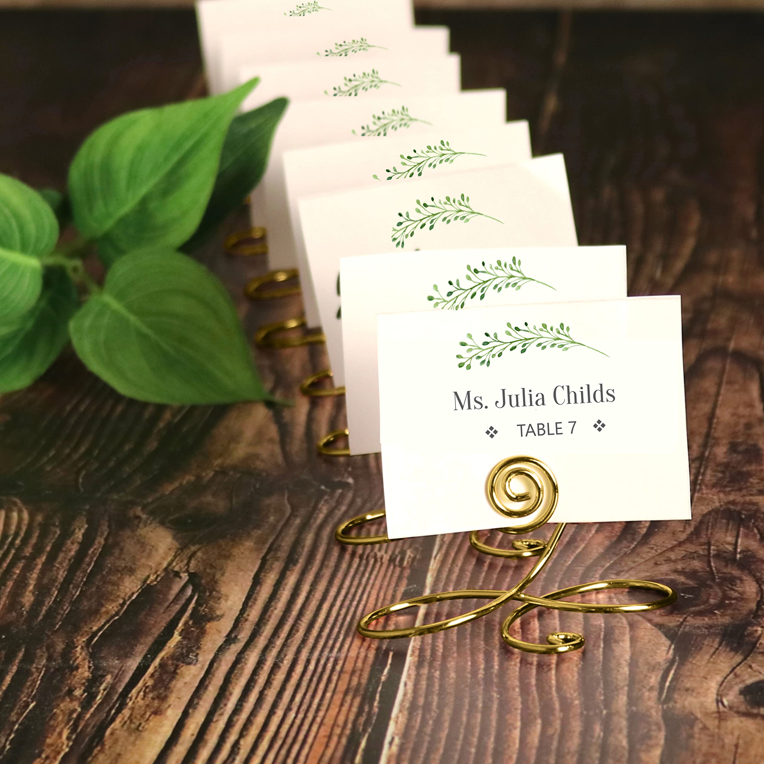 Pomp Loop 'de Loop Place Card Holders (Gold 12 Pack) | Perfect for Dinner Parties, Weddings, & Events | Display Place Cards, Table Numbers, Photos, & Buffet Food Labeling