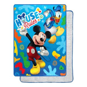 northwest mickey mouse silk touch sherpa throw blanket, 60" x 80", buddies rule