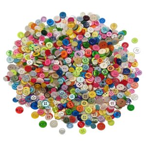 1000 pcs resin buttons, assorted sizes round craft buttons for sewing diy crafts,children's manual button painting, mixed colors