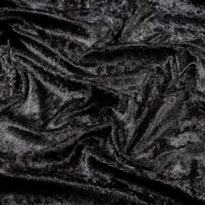 barcelonetta | velvet fabric | crushed velvet | panne velvet velour | 96% velvet, 4% spandex | 60" wide | sewing, apparel, decoration (black, 2 yards)