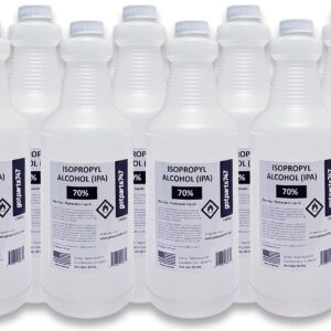 Isopropyl Alcohol 70% - 8 x 1000 ml (More Than 2 Gallons) USP Grade IPA 70 Percent - Made in The USA