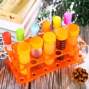 Weewooday 12 Pieces Jumbo Test Tubes with Stand Set, Primary Science Including 5 Pieces Jumbo Test Tubes, 6 Pieces Liquid Droppers Silicone and 1 Piece Storage Stand, Multi-Color, Ages 6 and Above