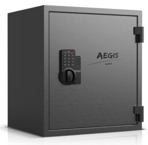 aegis fireproof safe, safes for home, 2.6 cubic feet fire safe box with digital electronic lock keypad romovable shelf for money documents jewelry office