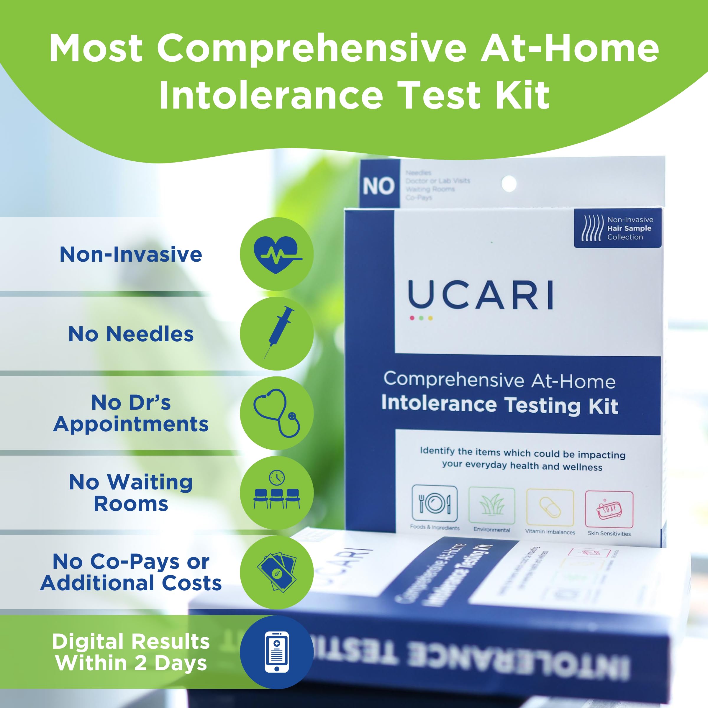 UCARI Sensitivity Test for Humans | Screens for 1500+ Intolerances | Food & Environment Analysis | Non Invasive Home Test Hair Sample Method | Results in 48 Hours | Adults & Kids