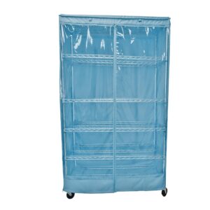 formosa covers storage shelving rack cover with one see through pvc panel in color glacier blue (36" w x 18" d x 72" h)