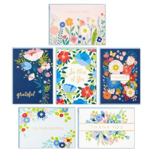 hallmark thank you cards assortment, folk art flowers (36 thank you notes with envelopes)