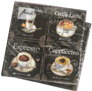 20-ct coffee napkins black and white napkins decorative paper napkins for decoupage fall paper napkins tea party napkins valentine napkins disposable birthday napkins for adults 6.5 x 6.5 x 1 inch