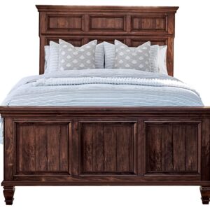 Coaster Home Furnishings Avenue Traditional Wood Eastern King Size Panel Bed Frame 68-inch Headboard Weathered Burnished Brown 223031KE