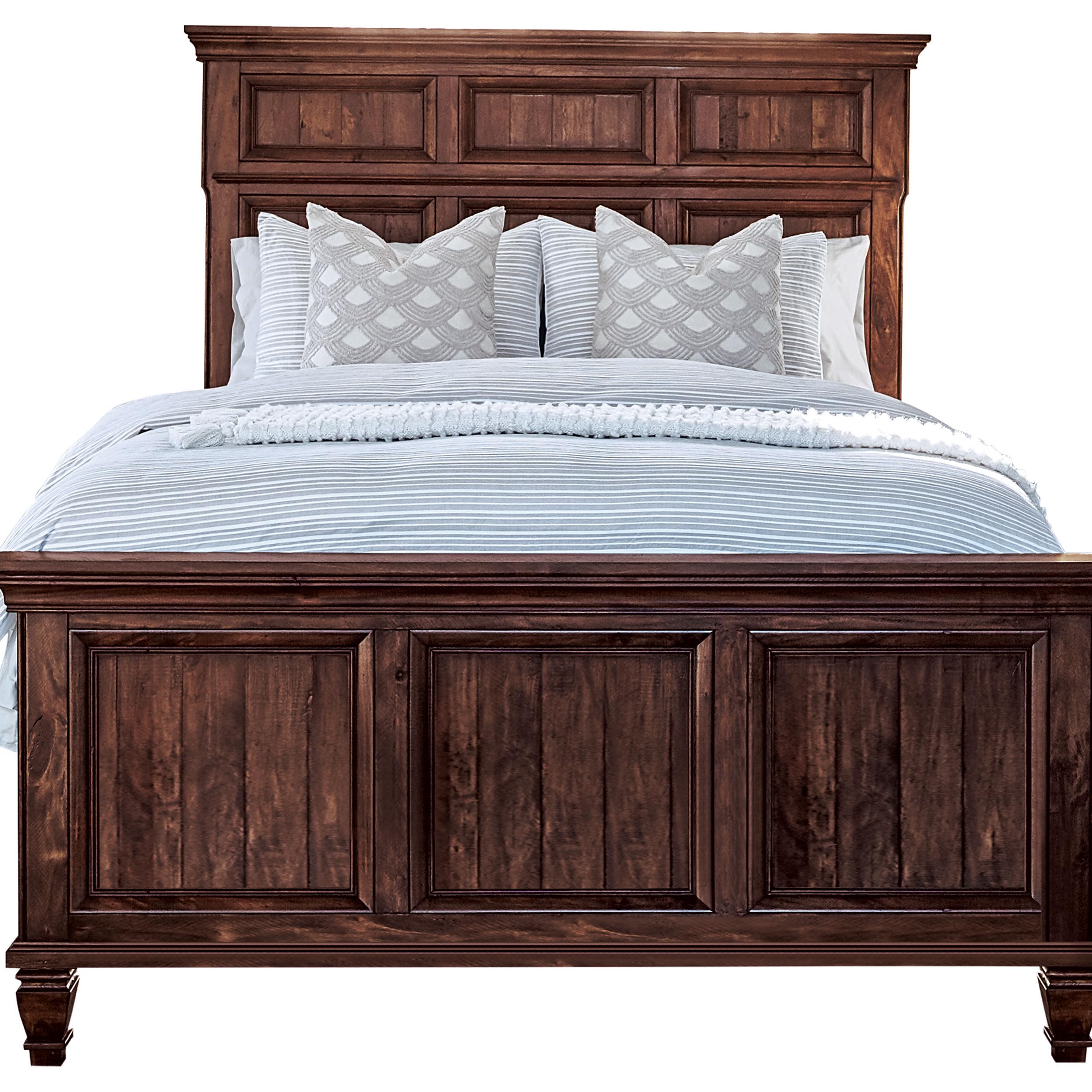 Coaster Home Furnishings Avenue Traditional Wood Eastern King Size Panel Bed Frame 68-inch Headboard Weathered Burnished Brown 223031KE