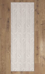 deerlux modern living room area rug with nonslip backing, abstract beige chevron strokes pattern, 2.5 x 6.5 ft runner