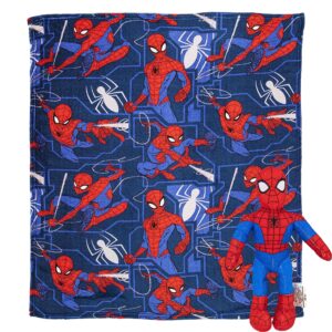 northwest character hugger pillow & silk touch throw blanket set, 40" x 50", spider-man - fearless spidey