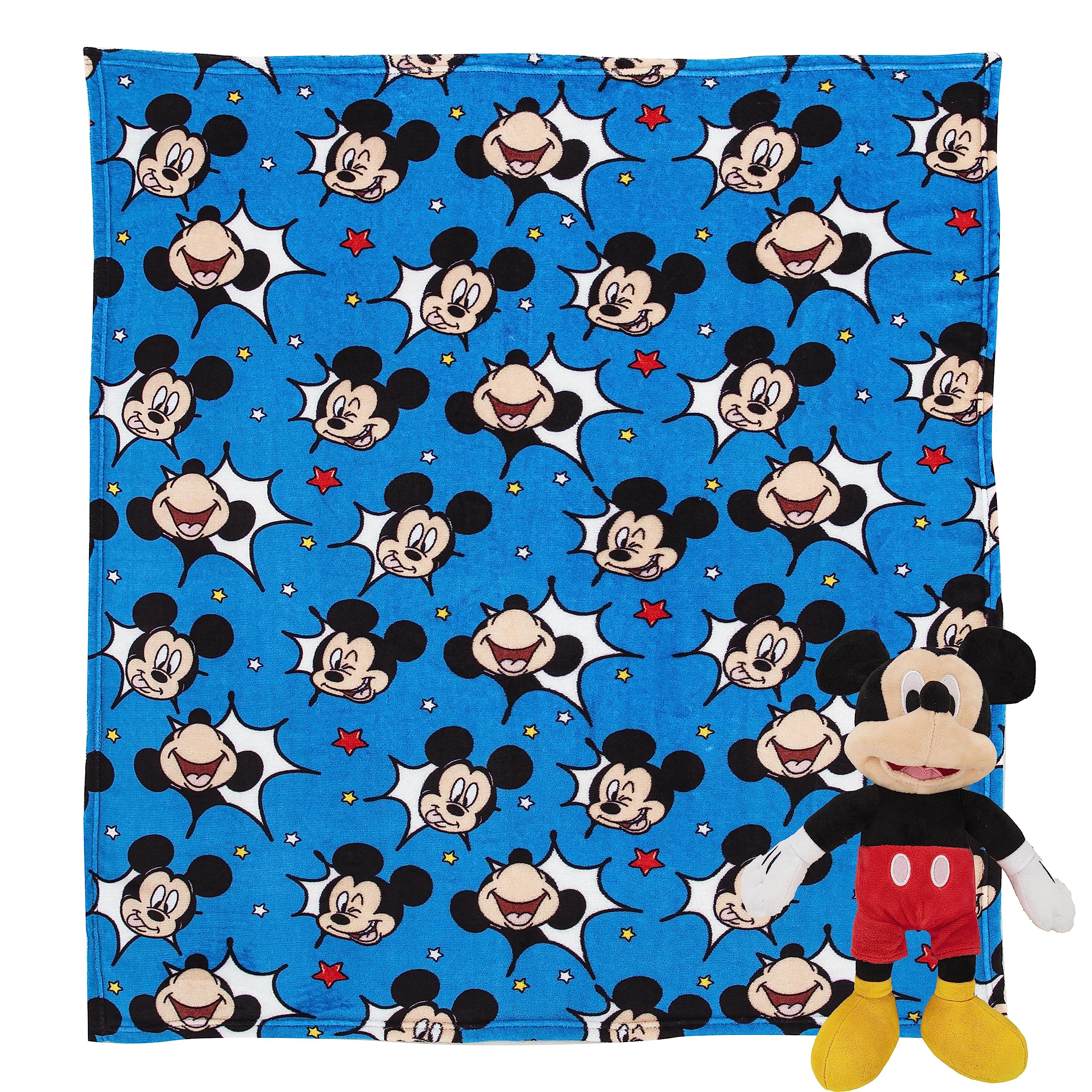 Northwest Mickey Mouse Comic Pop Character Hugger Pillow & Silk Touch Throw Blanket Set, 40" x 50"