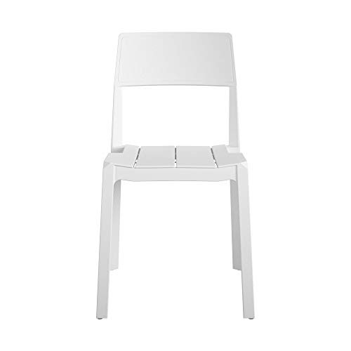 Novogratz Poolside Collection, Chandler Stacking Dining Chairs, Indoor/Outdoor, 4-Pack, White