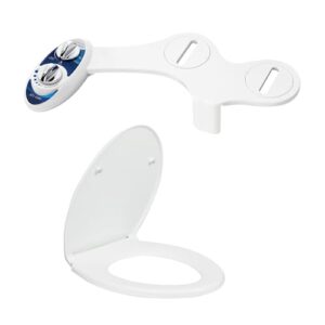 luxe bidet neo 120 blue and elongated toilet seat bundle