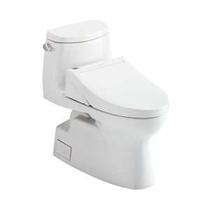 toto washlet+ carlyle ii one-piece elongated 1.28 gpf toilet and washlet+ c5 bidet seat, cotton white