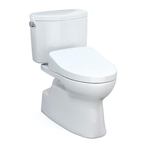 toto washlet+ vespin ii two-piece elongated 1.28 gpf toilet and washlet+ s550e contemporary bidet seat, cotton white - mw4743056cefg#01