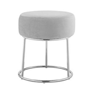 Linon Grey and Silver Vanity and Accent Dalilah Stool